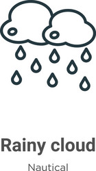 Rainfall outline icon thin line black Royalty Free Vector