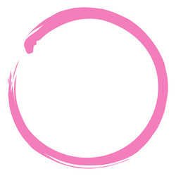 Zen pink circle brush stroke art painting Vector Image