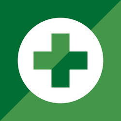 Green cross medical symbol Royalty Free Vector Image
