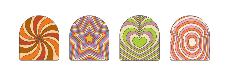 Groovy frame shape background Royalty Free Vector Image