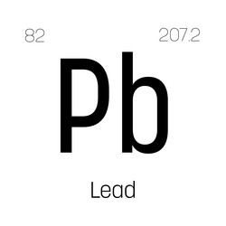 Lead pb periodic table element Royalty Free Vector Image