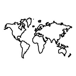 Map world icon black color flat style image Vector Image