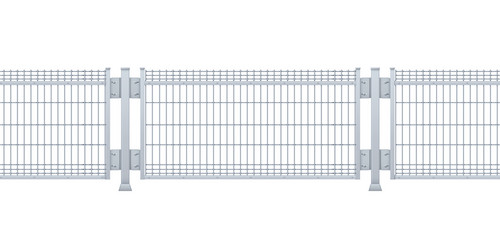 Realistic galvanized sheet metal fence Royalty Free Vector