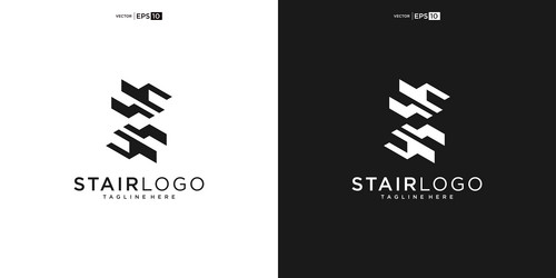Stair steps logo design Royalty Free Vector Image