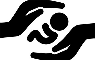 Child life care icon flat design Royalty Free Vector Image