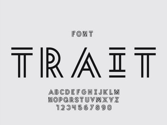 Trait cursive font alphabet Royalty Free Vector Image