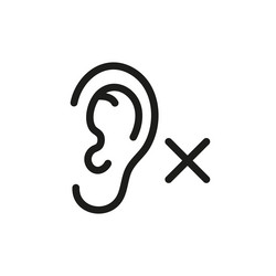 Human ear listening icon in outline style Vector Image