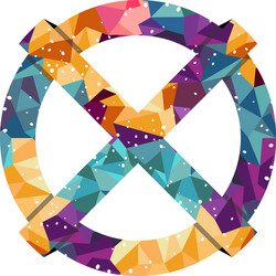 Overlap shape triangle round circle sign Vector Image