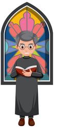 A priest cartoon character Royalty Free Vector Image
