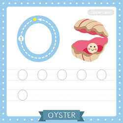 Letter o uppercase tracing practice worksheet Vector Image