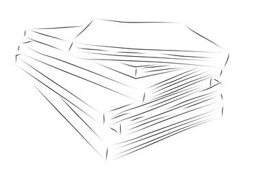 Simple hand draw sketch stack of book Royalty Free Vector