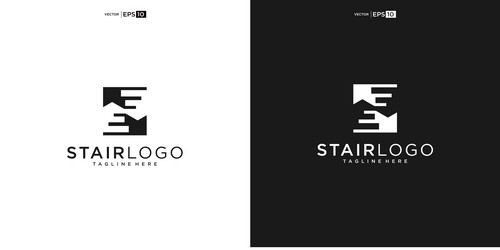 Stair steps logo design Royalty Free Vector Image