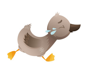 Sad ugly duckling cartoon Royalty Free Vector Image