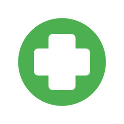 Green cross medical symbol Royalty Free Vector Image