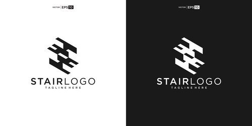 Stair steps logo design Royalty Free Vector Image