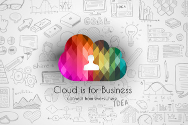 Cloud computing concept with infographics sketch Vector Image