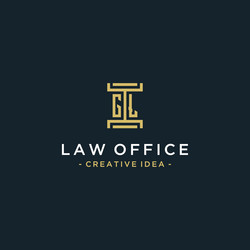 Letter gl wedding monogram logo design Royalty Free Vector