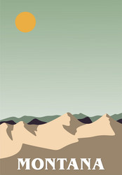 Montana state sign with blue background Royalty Free Vector