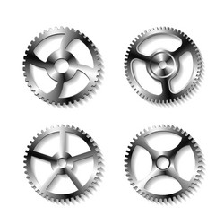 Set of realistic metal gears Royalty Free Vector Image