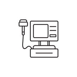 Medical ultrasound icon outline style Royalty Free Vector