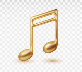 Gold musical note isolated 3d realistic Royalty Free Vector