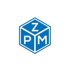 Zpm letter logo design on white background Vector Image