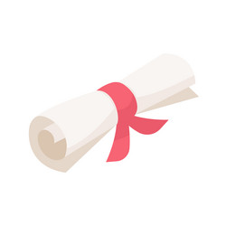 Diploma tied with a bow congratulations to Vector Image