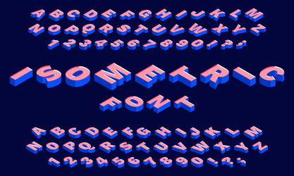 Isometric hole alphabet deep into surface 3d font Vector Image