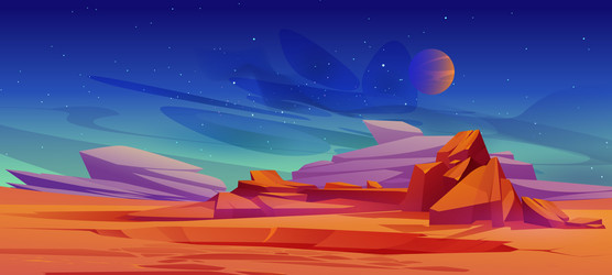 Parallax background alien planet surface landscape
