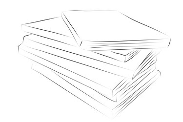 Simple hand draw sketch stack of book Royalty Free Vector
