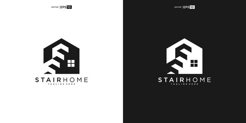 Stair steps logo design Royalty Free Vector Image