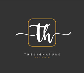 T h th initial letter handwriting and signature Vector Image