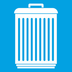 Big trashcan icon white Royalty Free Vector Image