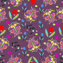 Butterfly and flower pattern Royalty Free Vector Image