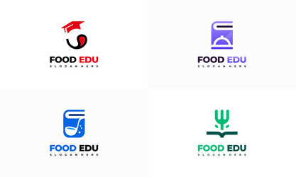 Food recipe logo designs concept education Vector Image