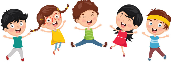 Kids with giraffe Royalty Free Vector Image - VectorStock