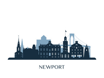 Newport skyline linear style editable file Vector Image