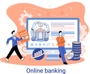 Online banking platform remote bank service Vector Image