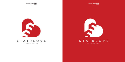 Stair steps logo design Royalty Free Vector Image