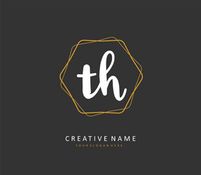 T h th initial letter handwriting and signature Vector Image