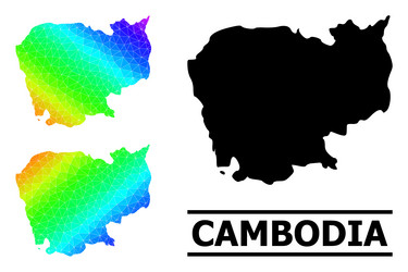 Triangle filled spectral colored map of bihar Vector Image