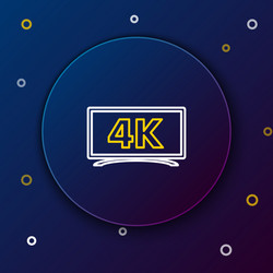 Color line screen tv with 4k ultra hd video Vector Image