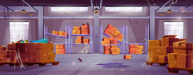 Warehouse interior with box and pallet Royalty Free Vector