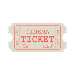 Retro cinema ticket template admit one Royalty Free Vector