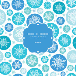 Falling snow circle frame seamless pattern Vector Image