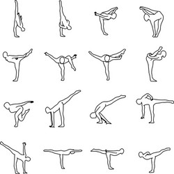 Yoga poses outline sketch Royalty Free Vector Image