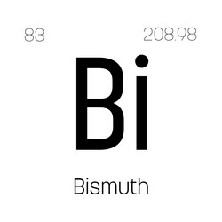 Bismuth bi periodic table element Royalty Free Vector Image