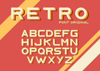 Retro space font vintage cosmic alphabet Vector Image