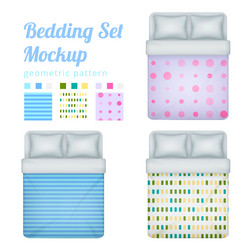 Bed linen patterns collection Royalty Free Vector Image