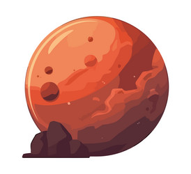 Red planet space outer icon Royalty Free Vector Image